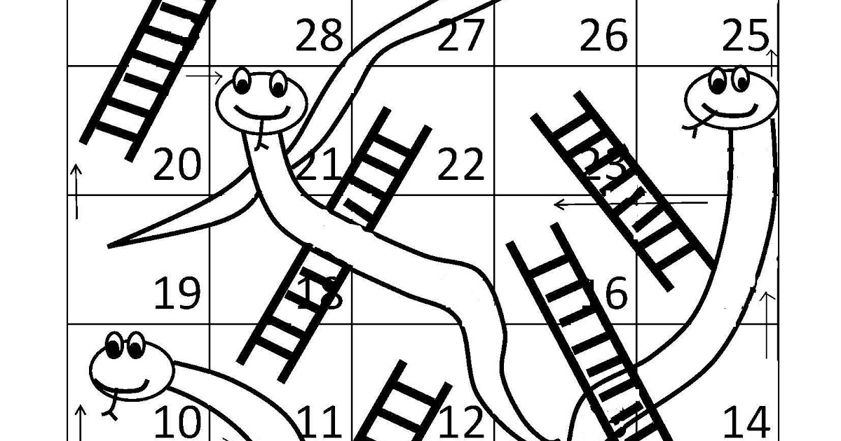 Printable Snakes And Ladders Board Black And White at Ervin Cordell blog
